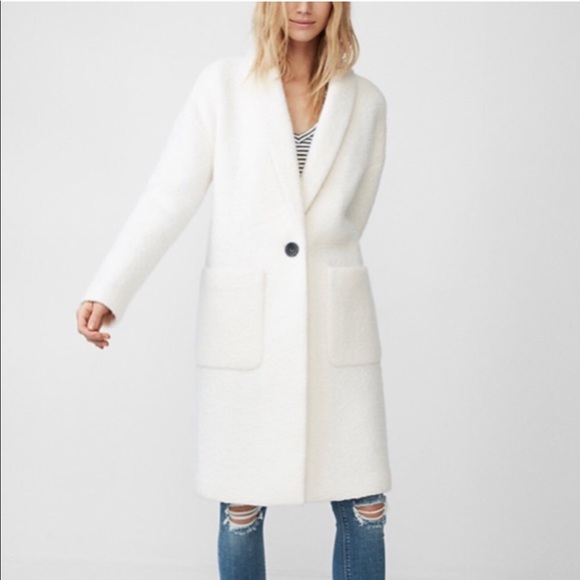 Express | Jackets & Coats | New Express Wool Cocoon Ivory Coat | Poshmark
